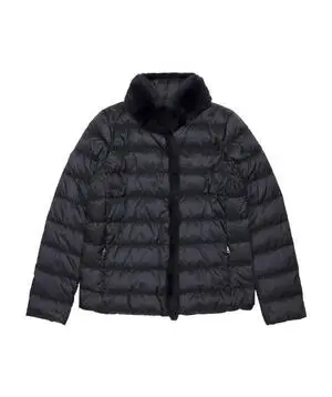 Max Mara Fur Trimmed Down Jacket - Blue