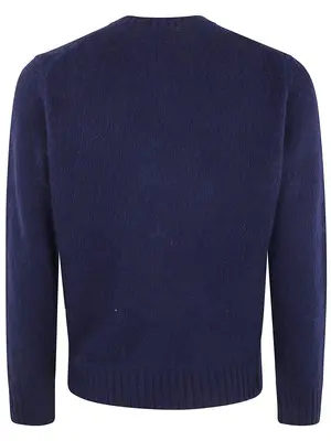 Aspesi Rugged Wool Pullover Sweater - Blue