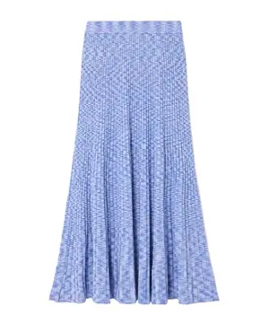 Zimmermann Mouline Ribbed Knit Midi Skirt