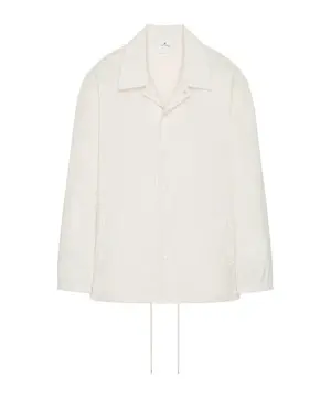 COURREGES Buttoned Shirt Jacket With Ac Logo And Elasticated Cuffs - Light Bone