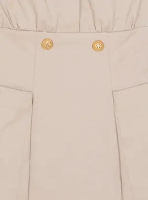 Balmain Sleeveless Shirt Dress With Gold Buttons - Beige