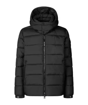 SAVE THE DUCK Stitch-on Hooded Cotton-padded Jacket - Black