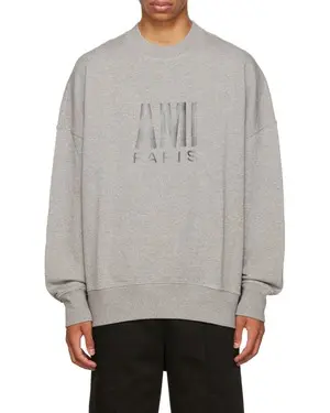 Ami Oversize Logo Embroidered Sweatshirt