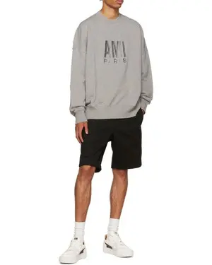Ami Oversize Logo Embroidered Sweatshirt