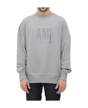 Ami Oversize Logo Embroidered Sweatshirt