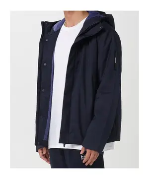 EA7 Long Sleeve Cotton Hooded Coat