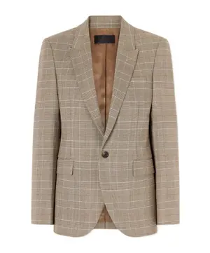 NILI LOTAN Single-breasted Plaid Blazer