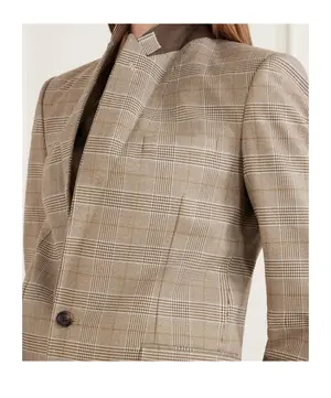 NILI LOTAN Single-breasted Plaid Blazer