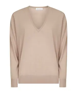 Dries Van Noten V-neck Long-sleeve Pullover - Nude