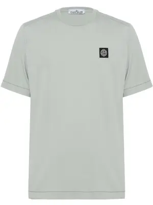 Stone Island Logo Patch Cotton T-shirt - Gray