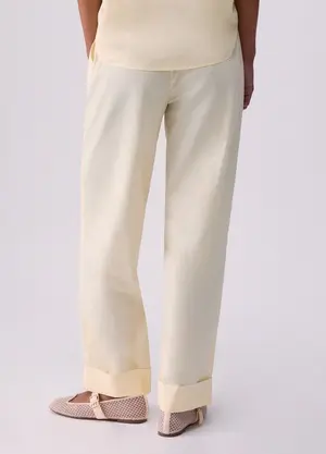 Liu Jo Belted Paperbag Waist Slim Leg Trousers - Yellow