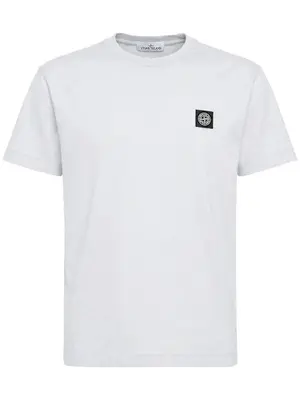 Stone Island Logo Patch Cotton T-shirt - White