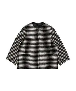 Max Mara Checked Double-sided Short Coat - Black