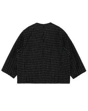 Max Mara Checked Double-sided Short Coat - Black