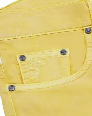 Versace Logo Straight Leg Jeans - Yellow