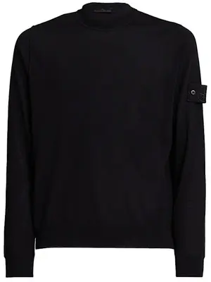 Stone Island Light Wool Crewneck Sweater - Black