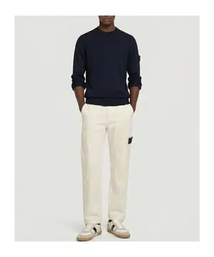 Stone Island Light Wool Crewneck Sweater - Black