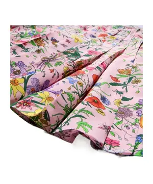 Gucci Pleated Silk Skirt With Flora Print - Multi-color