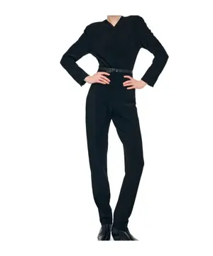 Norma Kamali V-neck Zip-front Jumpsuit