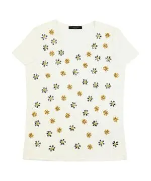 Max Mara Embellished Cotton T-shirt