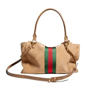 Gucci Medium Top Handle Bag With Horsebit Detail - Sand