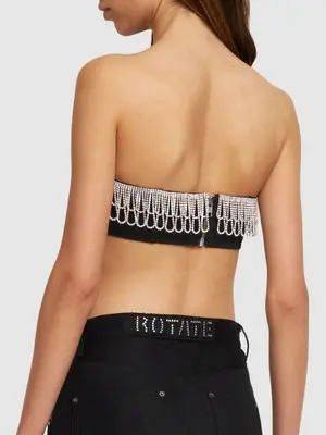 ROTATE BY BIRGER CHRISTENSEN Crystal Embellished Tube Top