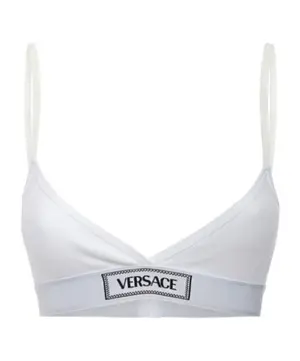 Versace Suspender Triangle Bra - White