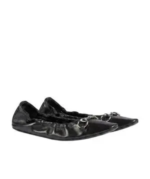 Gucci Horsebit Detailed Ballerina Flats - Black