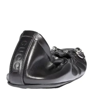 Gucci Horsebit Detailed Ballerina Flats - Black