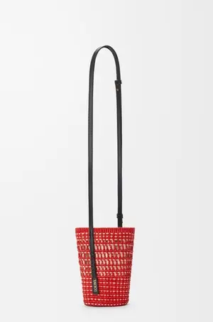 Loewe Braid Pocket Bucket Bag - Red