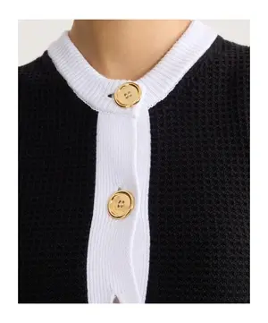 PATOU Sleeveless Contrast Trim Knit Dress