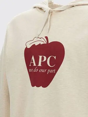 A.p.c. Logo Printed Drawstring Hoodie - Nude