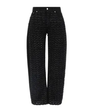 Stella McCartney Bouclé Wide Leg Jeans - Black