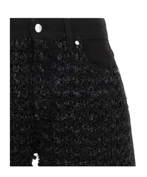 Stella McCartney Bouclé Wide Leg Jeans - Black