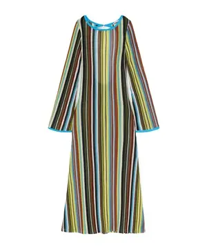 Staud Lorena Multicolor Striped Knit Dress With Open Back - Multi-color