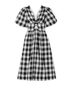 Sea Gingham Check Midi Dress