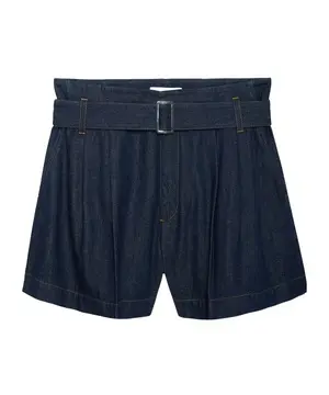 FRAME Belted Pleated Shorts