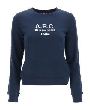 A.p.c. Logo Detailed Crewneck Sweatshirt - Blue