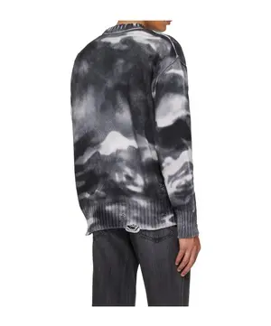 Amiri Distressed Camouflage Crew Neck Sweater