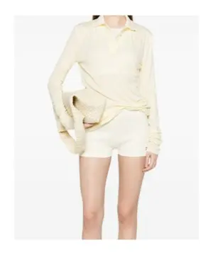 ENTIRE STUDIOS Long Sleeve Polo Top - Yellow