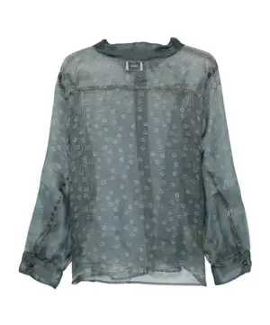 HAIKURE Maya Silk Shirt With Lapel Neck And Printed Pattern - Gray