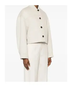 Brunello Cucinelli Long Sleeve Button-fastening Jacket - White