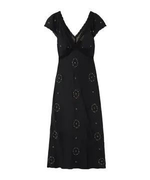 Rixo Iggy Lace-trimmed Embroidered Voile Midi Dress