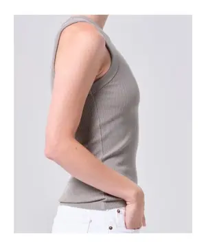 AGOLDE Leigh Ribbed Tank Top - Gray
