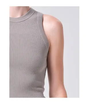 AGOLDE Leigh Ribbed Tank Top - Gray