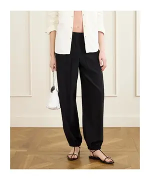 NILI LOTAN Elastic Waist Casual Pants - Black