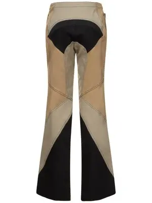 DION LEE Patchwork Rider Straight Leg Pants With Belt