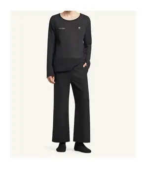 COURREGES Long Sleeve Logo Top - Black