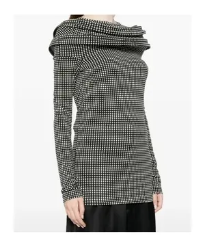 Junya Watanabe Polka Dot Ruffled Round Neck Cover-up