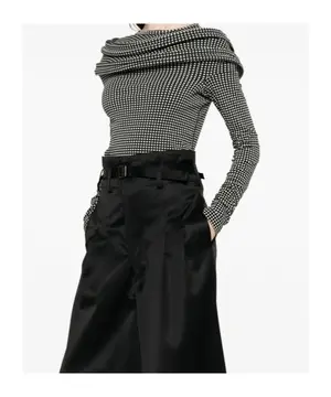 Junya Watanabe Polka Dot Ruffled Round Neck Cover-up